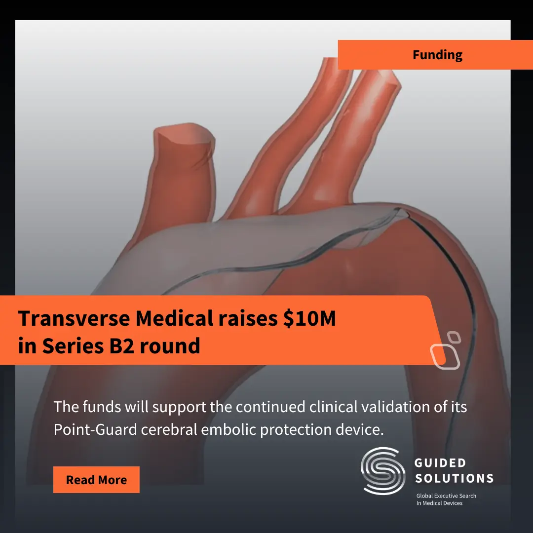 Transverse Medical raises $10M in Series B2 round