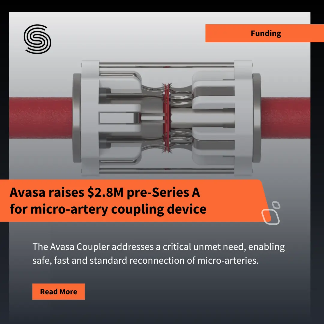Avasa raises $2.8m pre-Series A for micro-artery coupling device