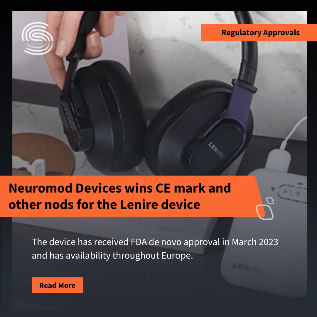Neuromod Devices wins CE mark and other nods for the Lenire device